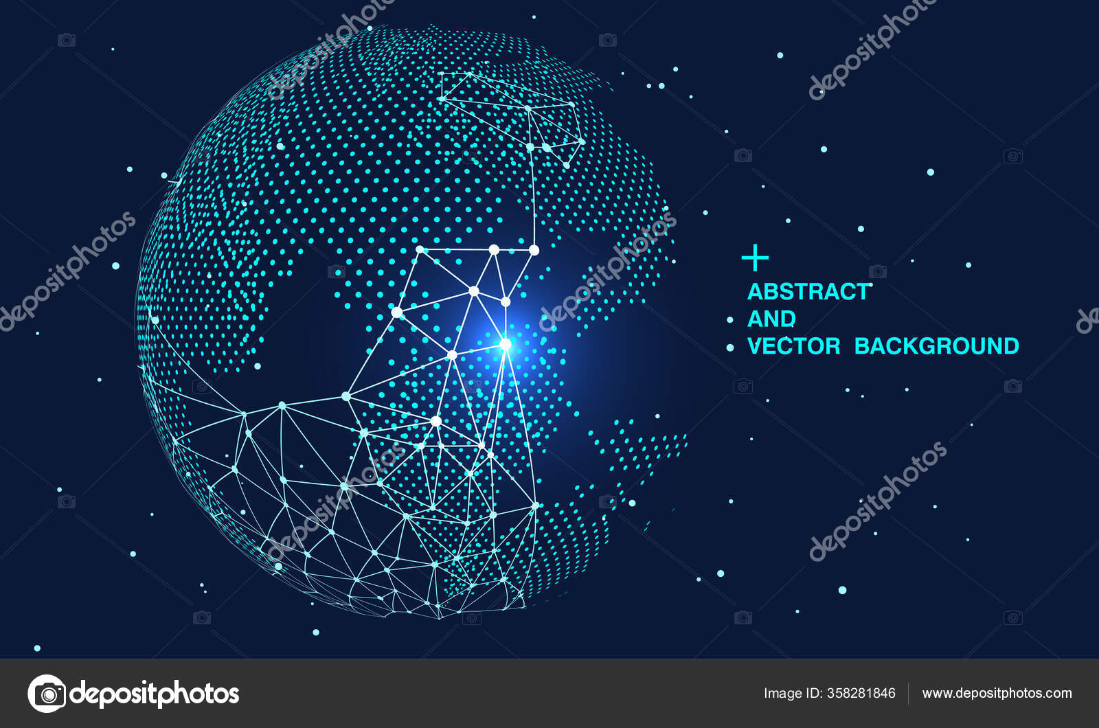 Point Line Composed World Map Representing Global Global Network ...
