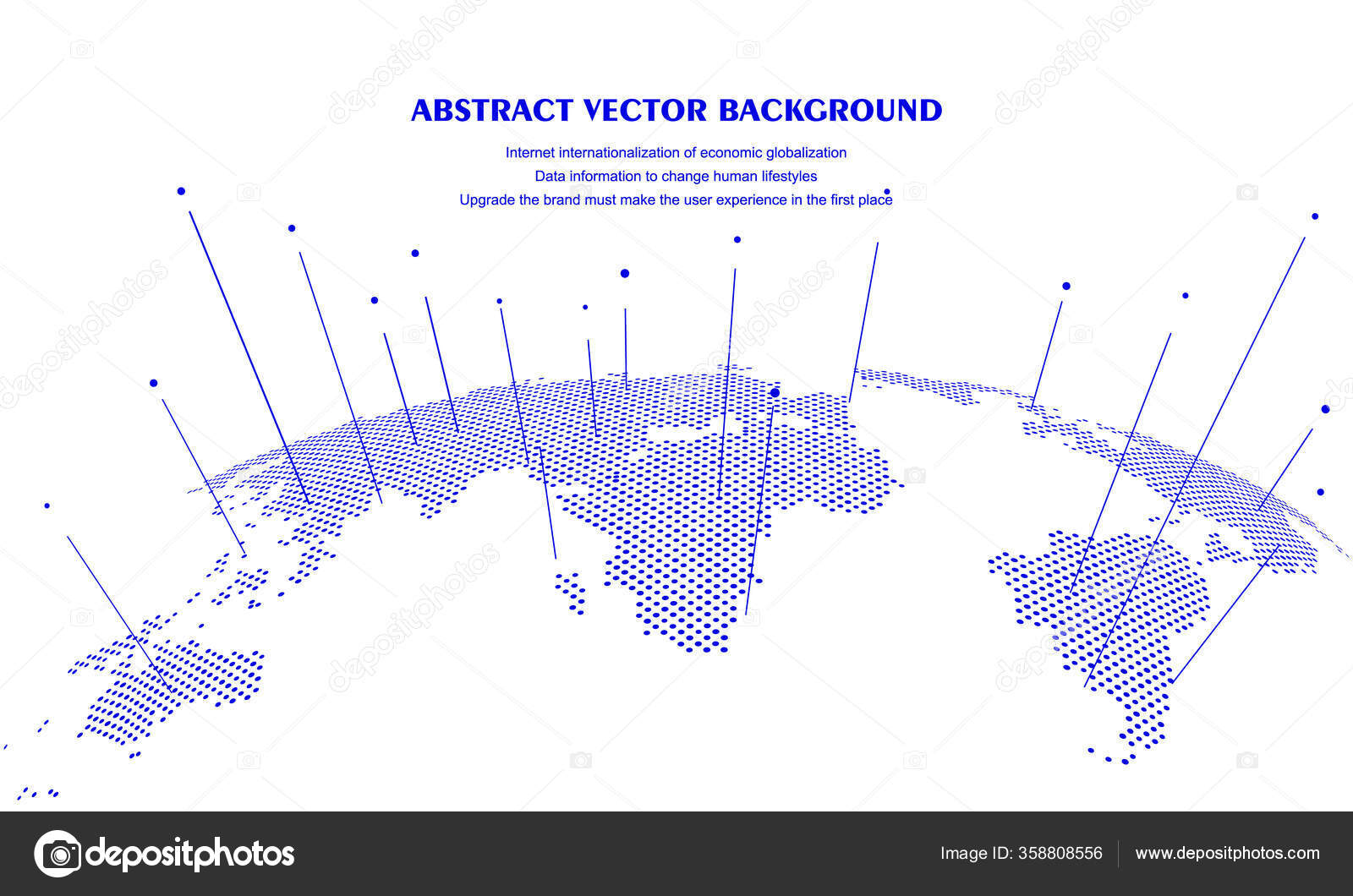 World Map Concept Artificial Intelligence Internet Big Data Virtual ...