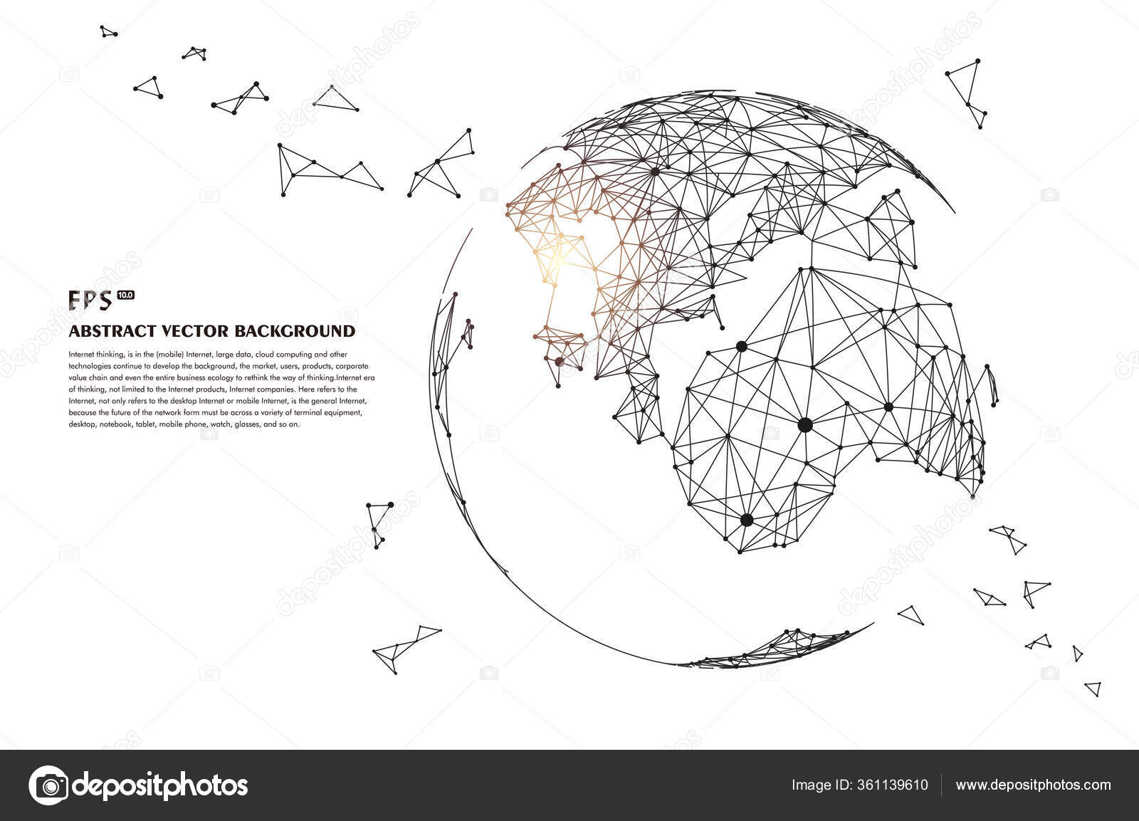 Point Line Composed World Map Representing Global Global Network ...