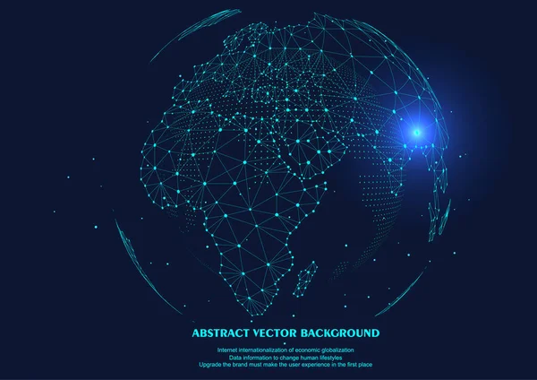 Point Line Composed World Map Representing Global Global Network ...