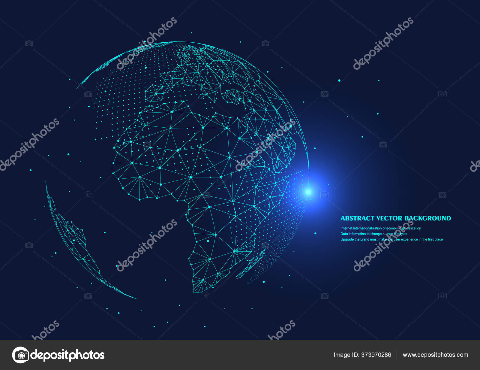 Point Line Composed World Map Representing Global Global Network ...