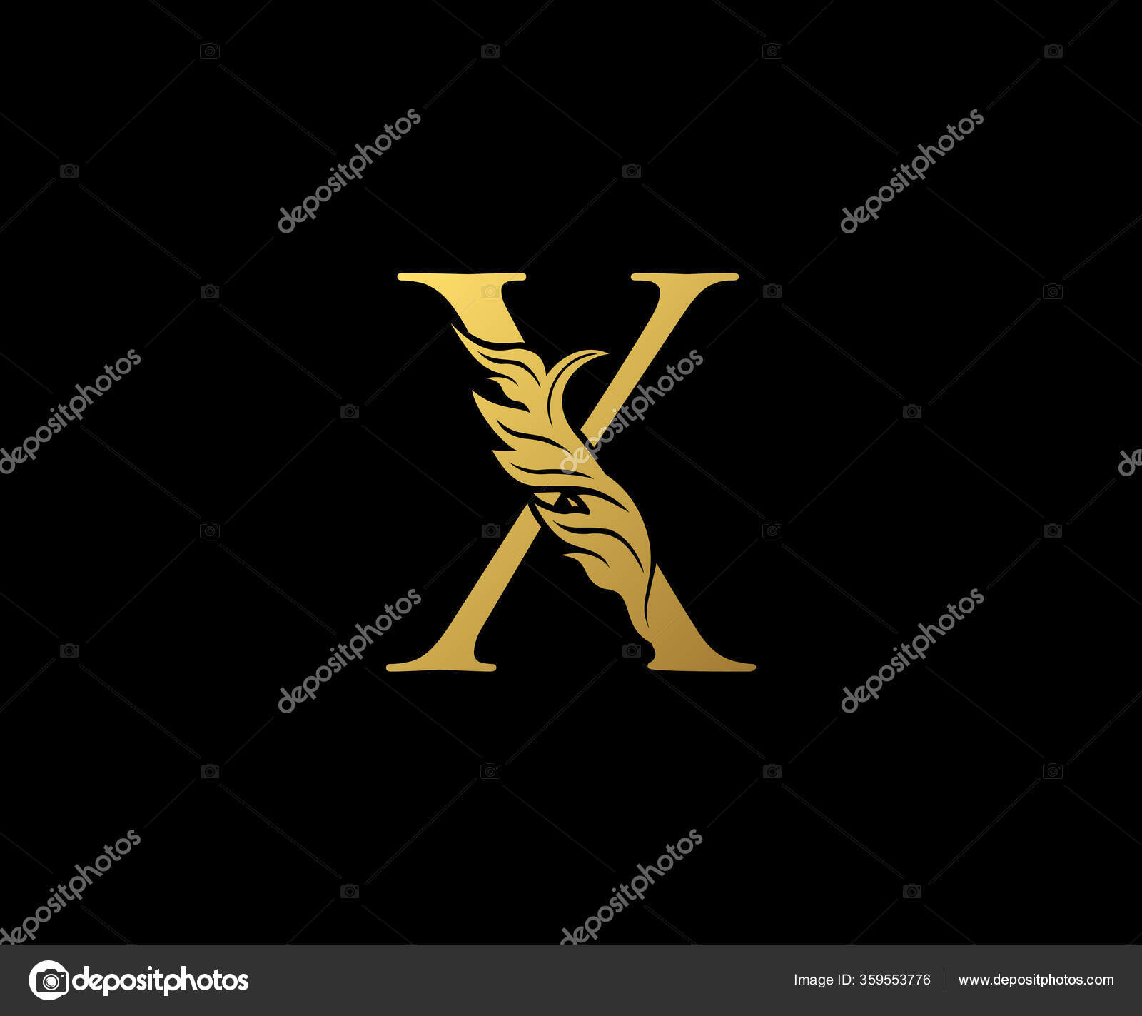 Letter Design Vector Luxury Gold Color Print Monogram Initials Stamp ...