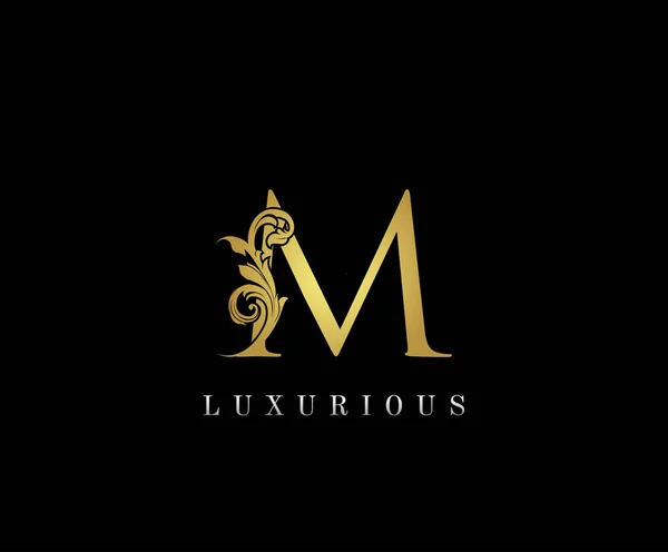 Gold M Luxury Logo Icon, Classy Floral M Letter Logo Design. - Stock ...