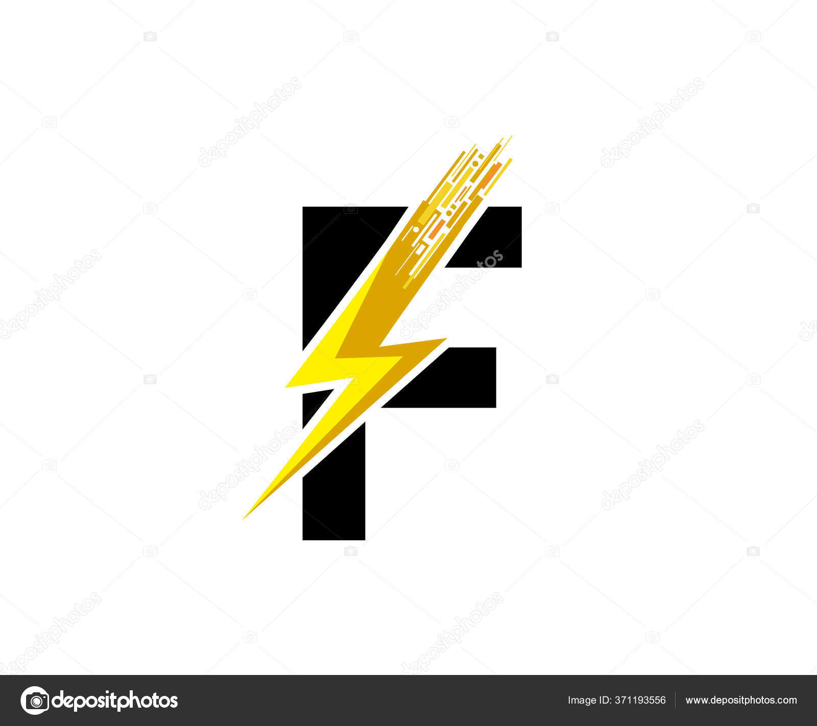 Techno Flash Letter Logo Stock Vector by ©bintank 371193556