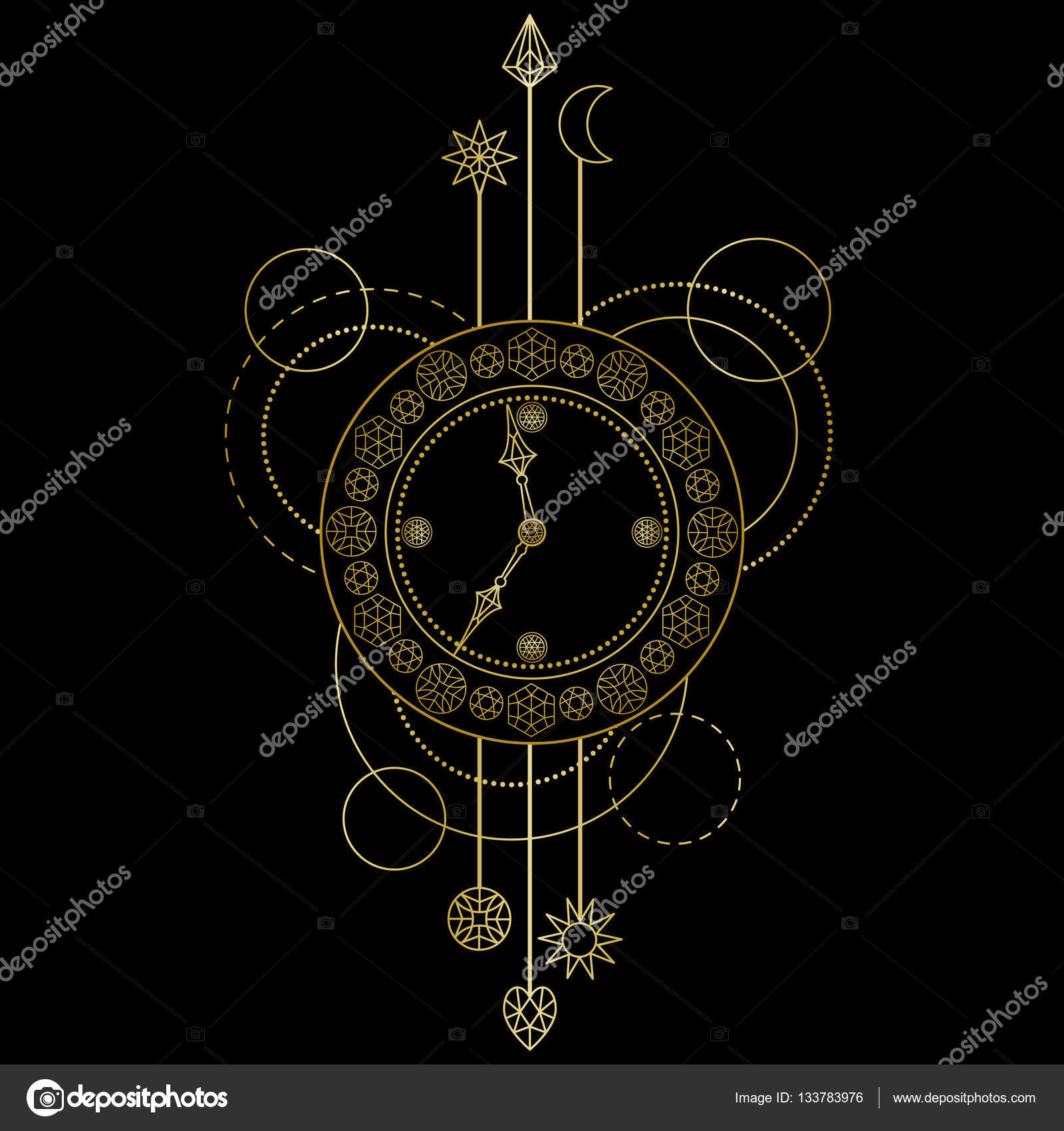 Geometric clock pattern Stock Vector Image by ©KronaLux #133783976