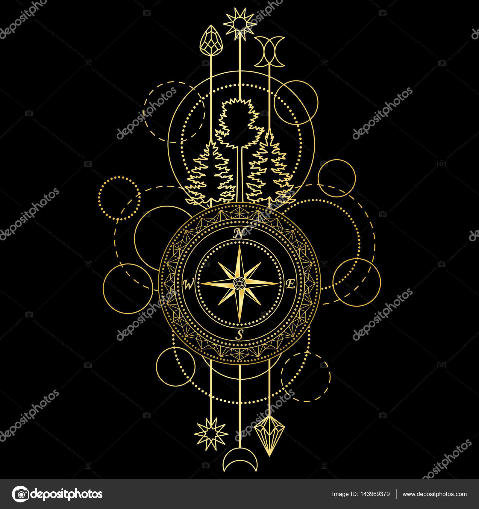 Modern Compass Wallpaper