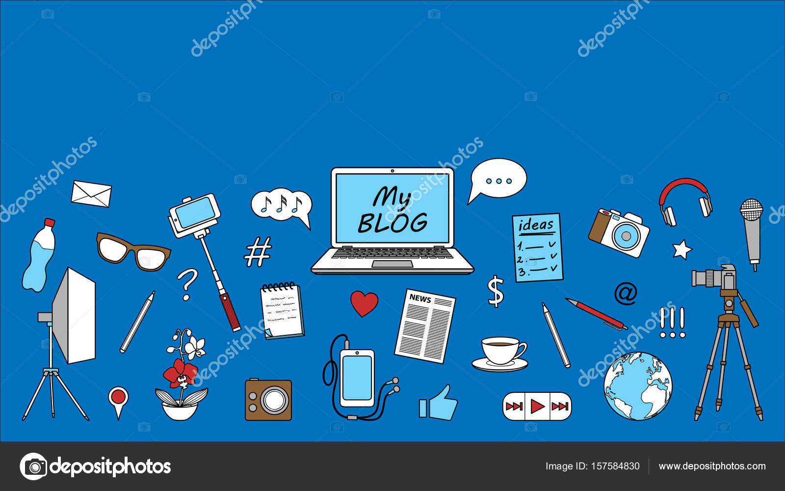 Blog Seamless Border Stock Vector by ©KronaLux 157584830