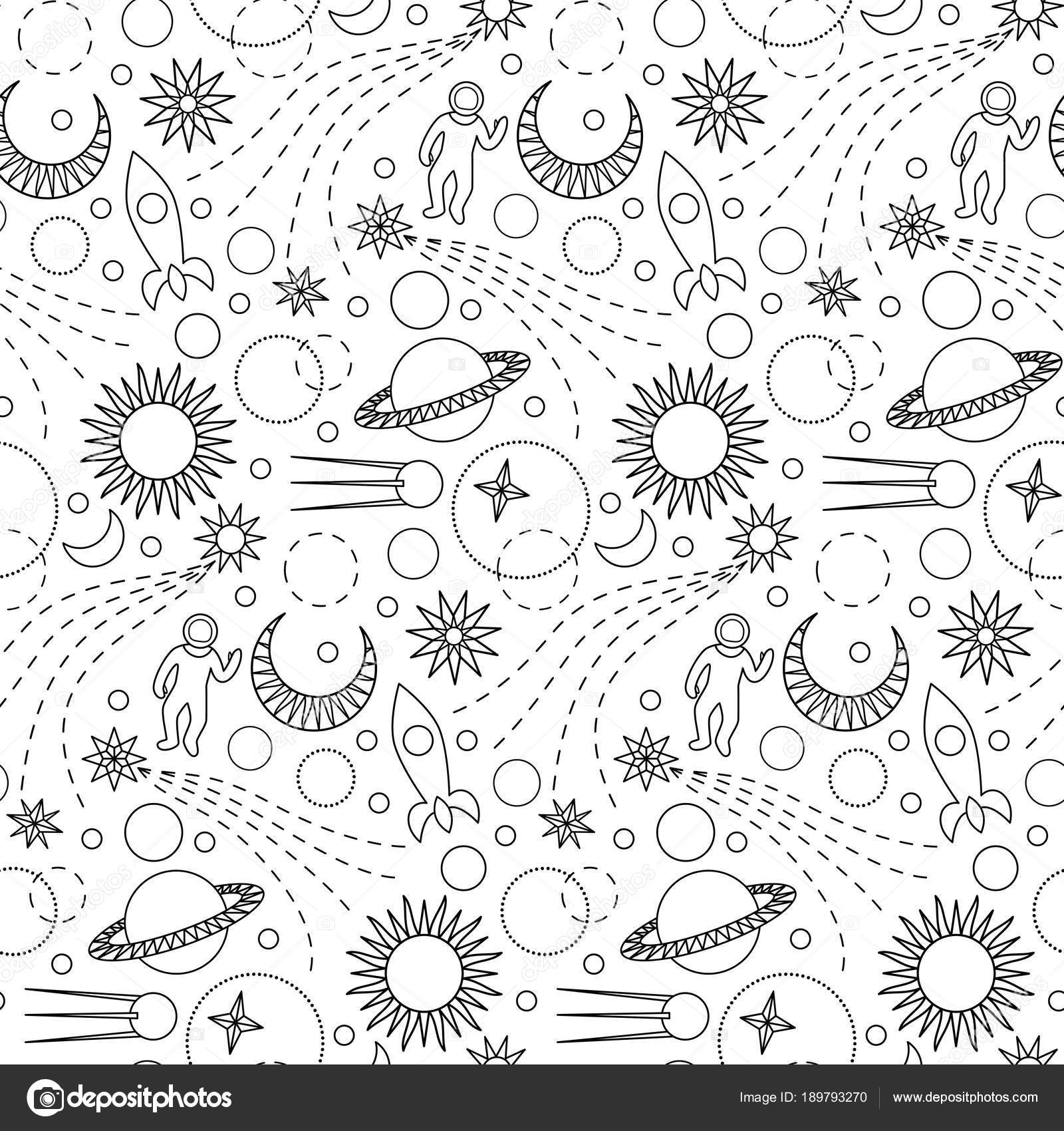 Space Doodle Seamless Pattern Stock Vector Image by ©KronaLux #189793270