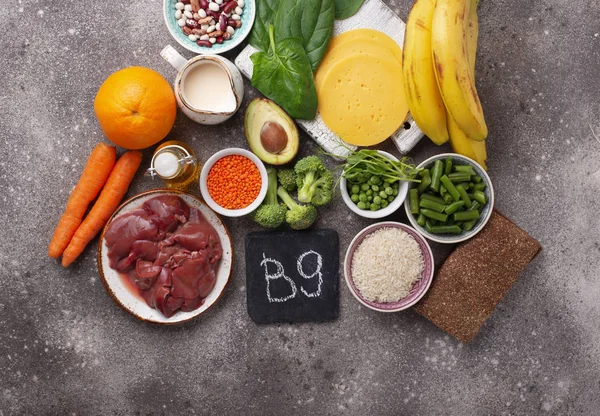 Natural sources of vitamin B9 Stock Photo by ©yulianny 321185590