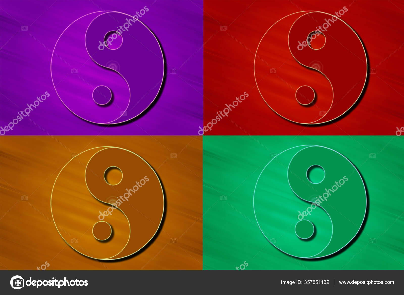 Stylized Yin Yang Symbols Color Stock Photo by ©gregbrave 357851132