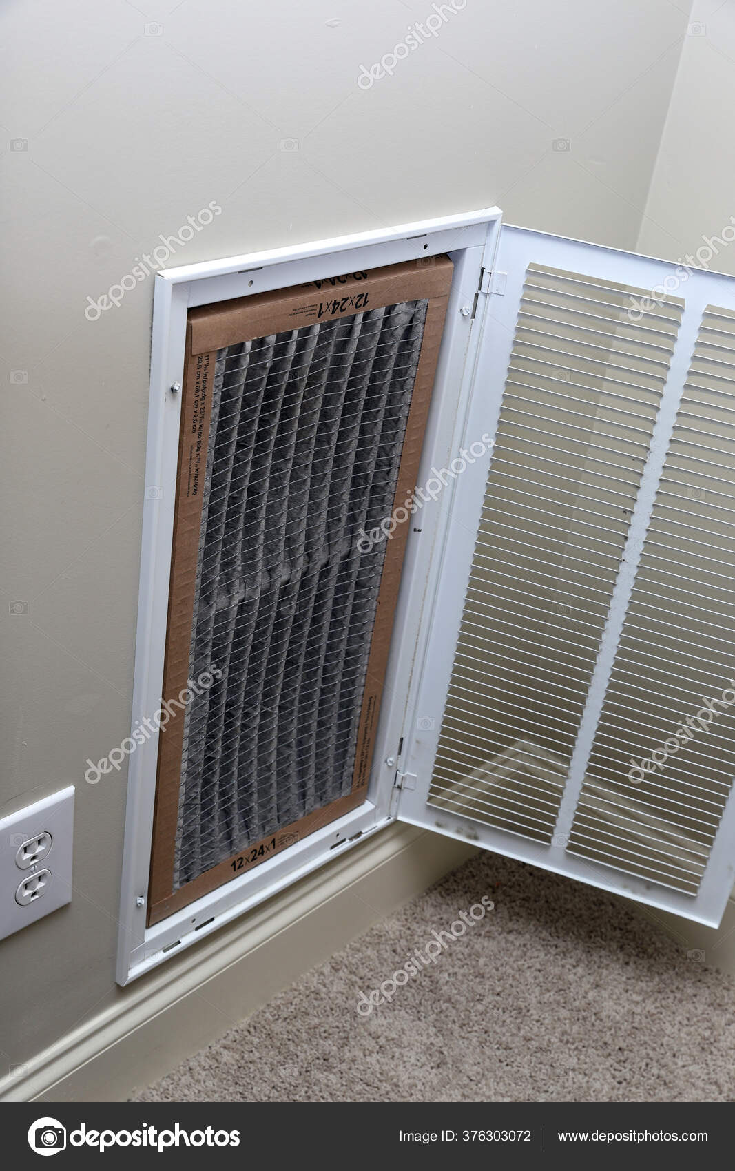 Dirty Air Filter Home Central Air Conditioning System Stock Photo by ...