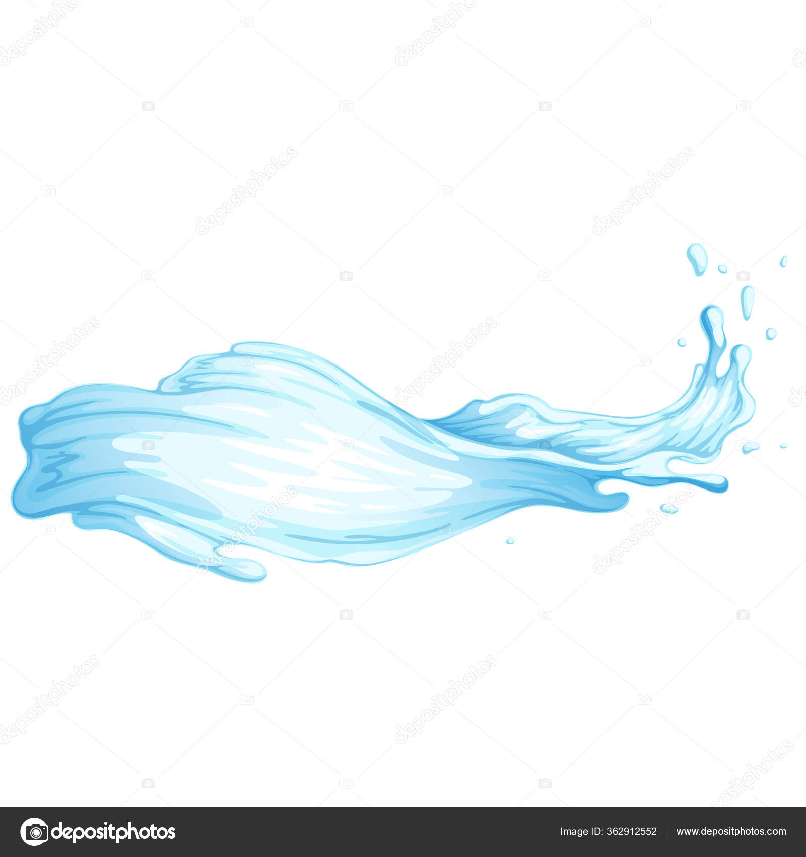 Water splashes, bursts, whirls, waves. Vector illustration. Stock ...