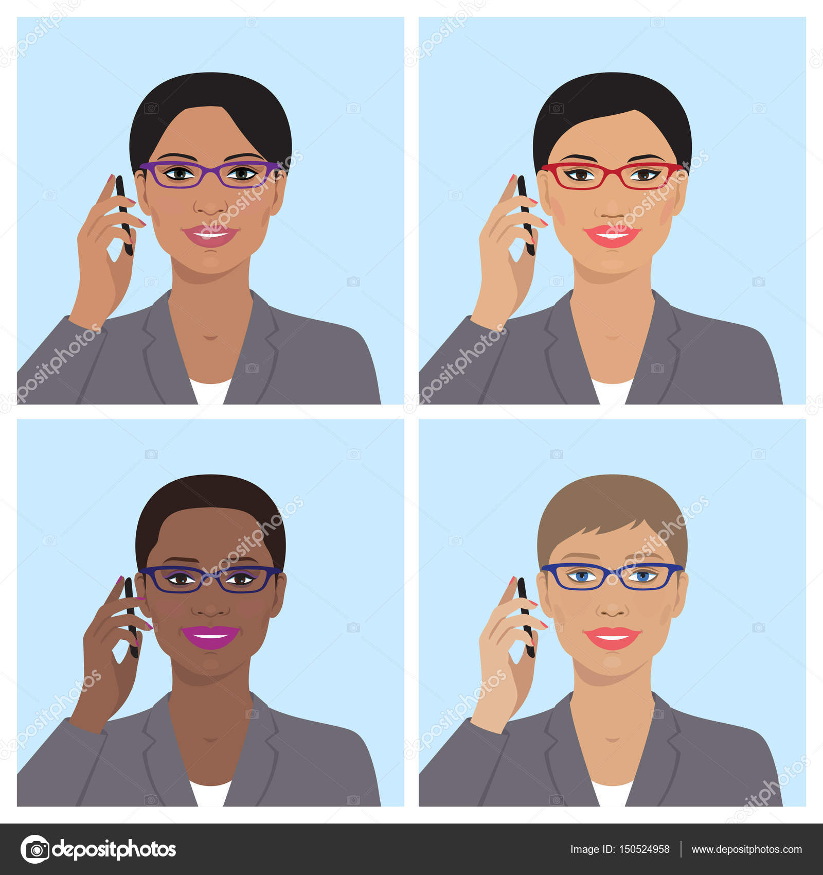 Female avatar set Stock Vector Image by ©aunaauna2012 #150524958