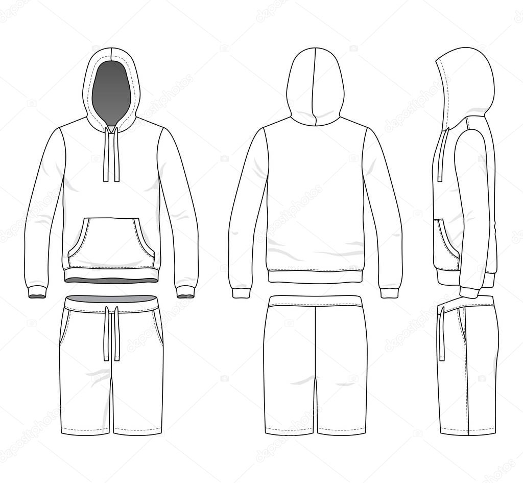 Plantillas de ropa en blanco. Ilustraci n vectorial de sudadera y ...