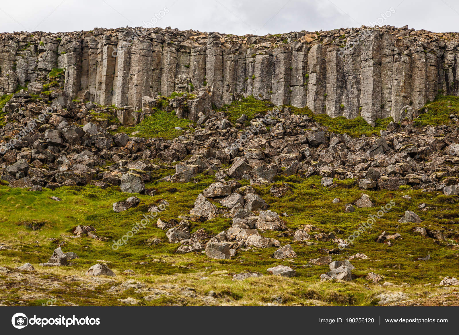 Gerduberg dolerite cliffs basalt rock formation, Sn fellsnes, Stock ...