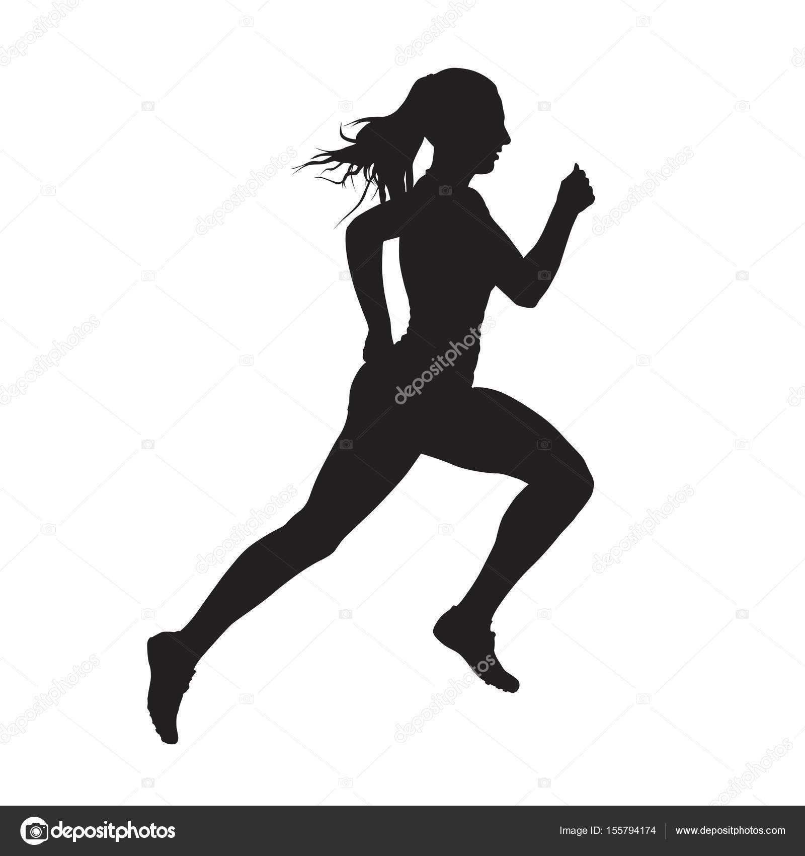 Female Runner Silhouette Vector