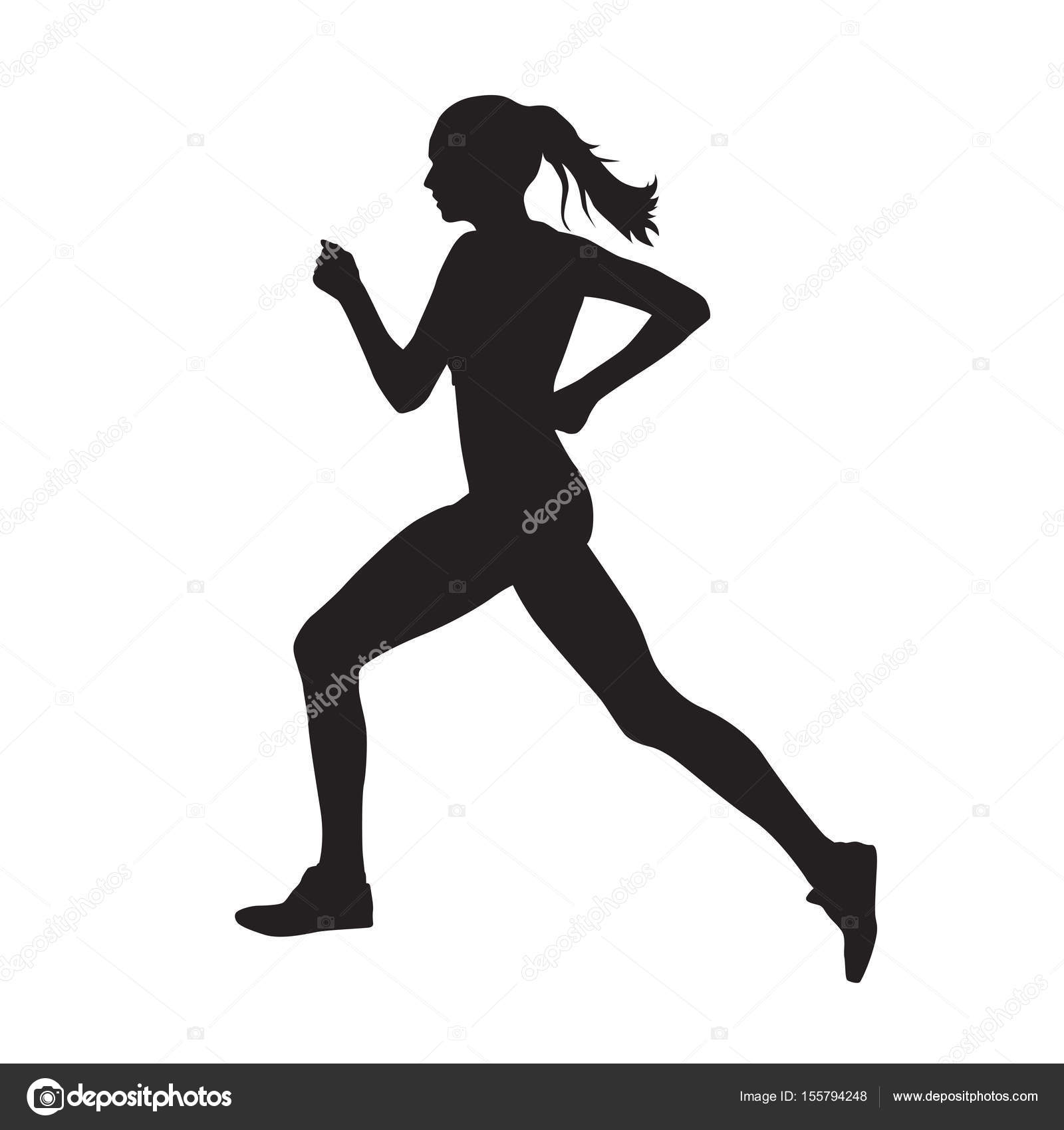 Running woman side view vector silhouette Stock Vector by ©msanca 155794248 Running woman side view vector silhouette Stock Vector by ©msanca 155794248