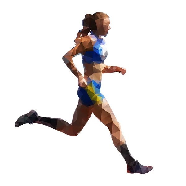 Geometric running man, abstract vector silhouette, low poly — Stock ... Geometric running man, abstract vector silhouette, low poly — Stock ...