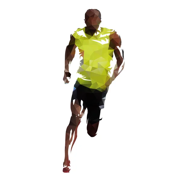 Geometric running man, abstract vector silhouette, low poly — Stock ... Geometric running man, abstract vector silhouette, low poly — Stock ...