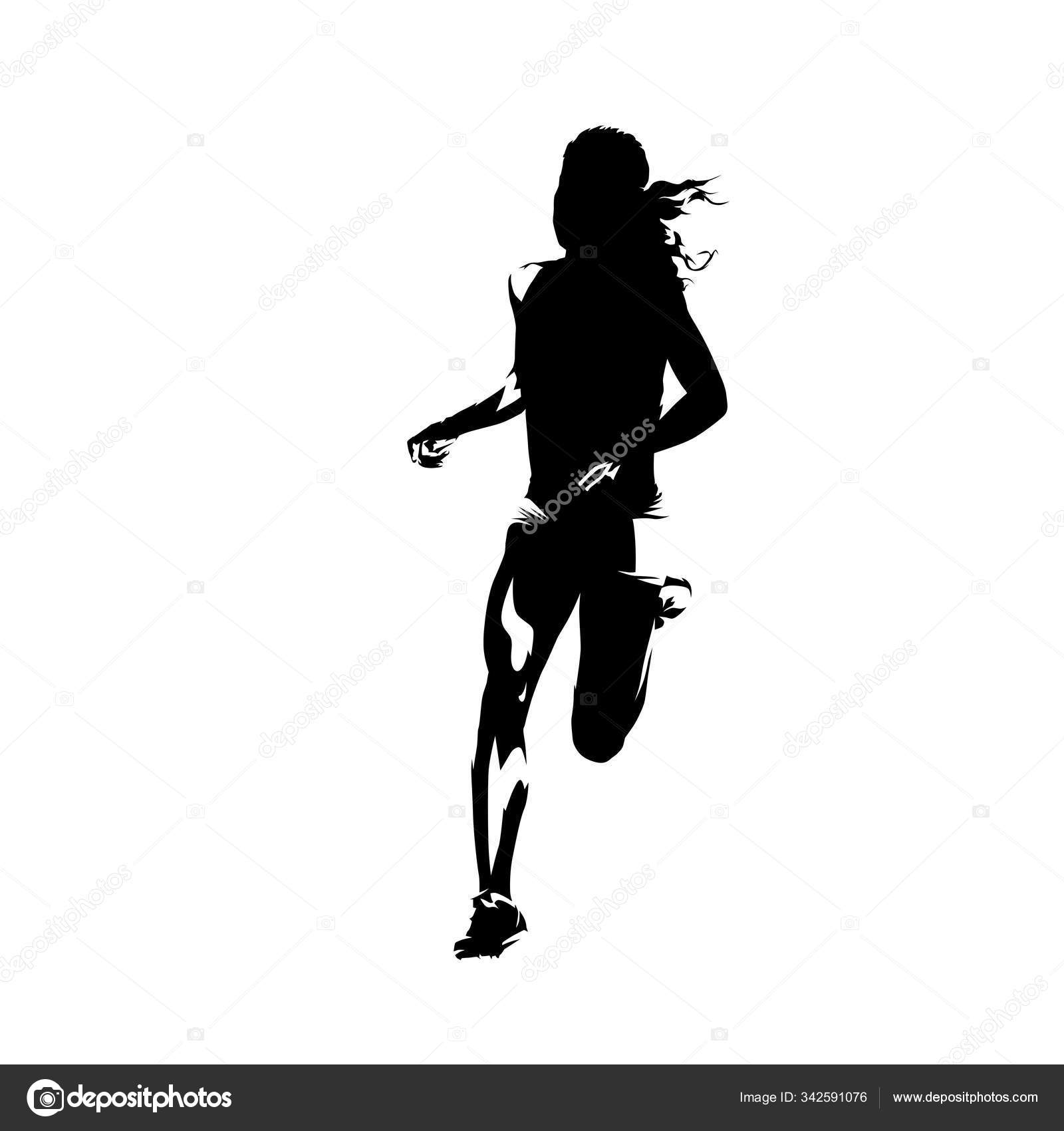 Silhouette De Fille Coureuse
