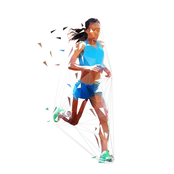 Polygonal running woman, Royalty-free Polygonal running woman Vector ...