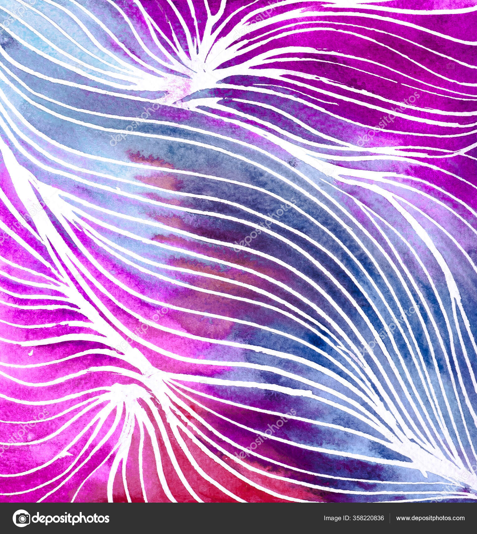 Blue Abstract Hand Drawn Watercolor Background Stock Illustration by ...