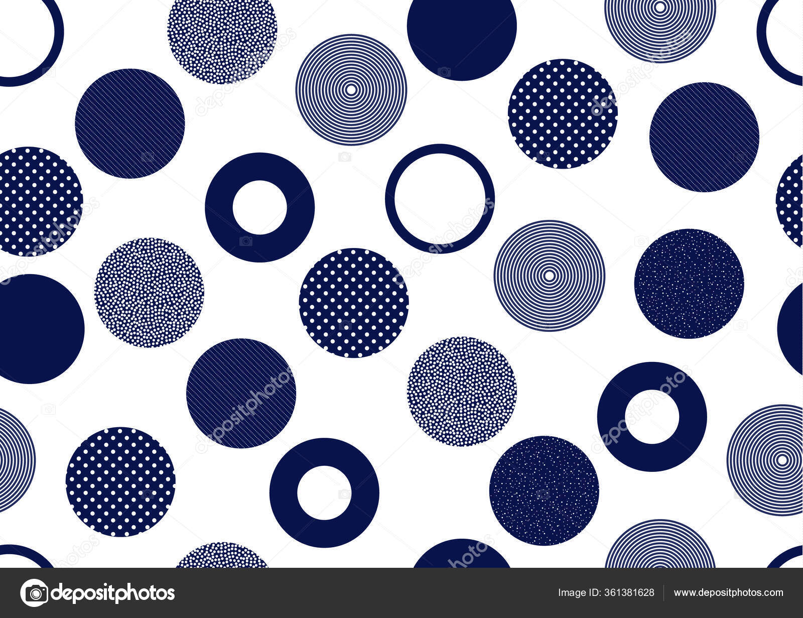 Seamless Retro Abstract Poster White Background Circles Dots Rings ...