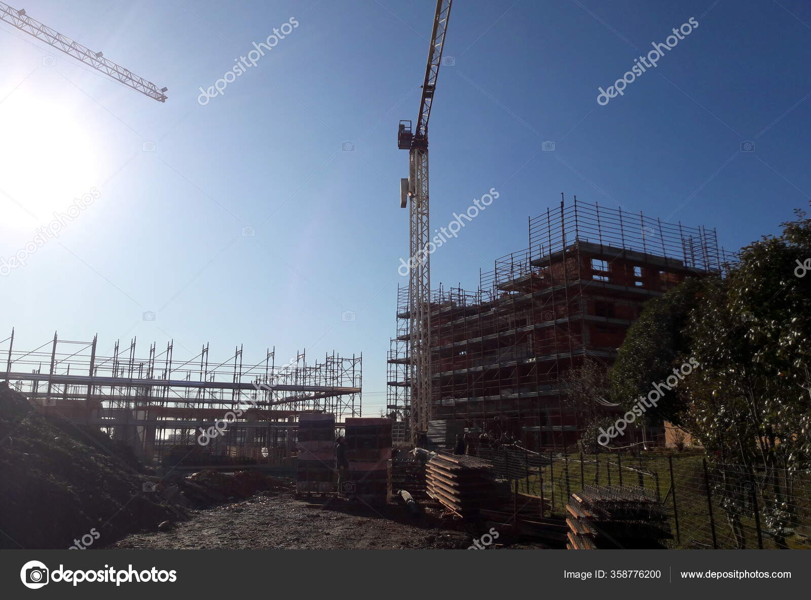 Work Progress Construction Site Spring — Stock Photo © AlfonsVen #358776200