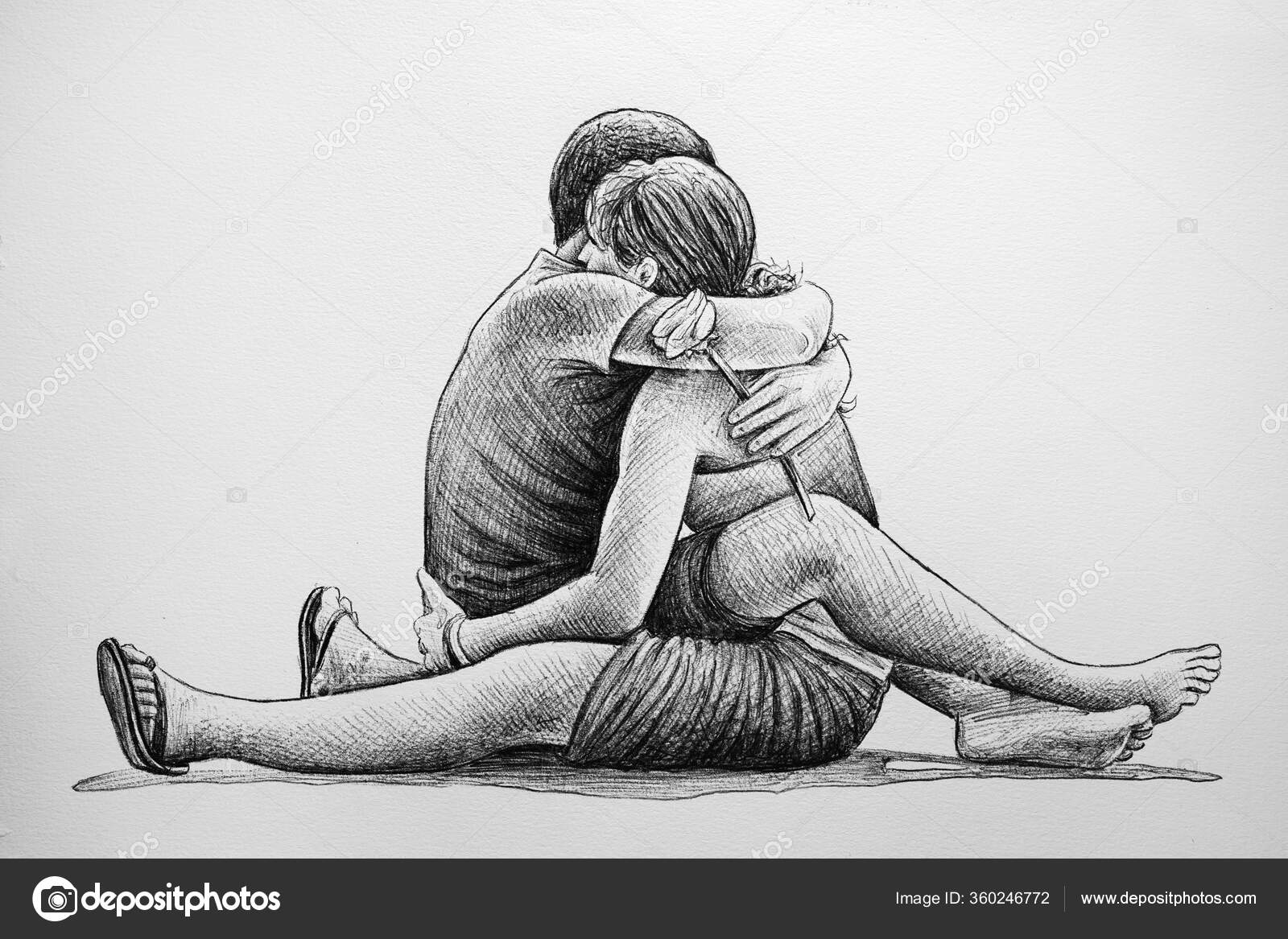 Couple Hugging Drawing Couple Hugging GIFs | Tenor