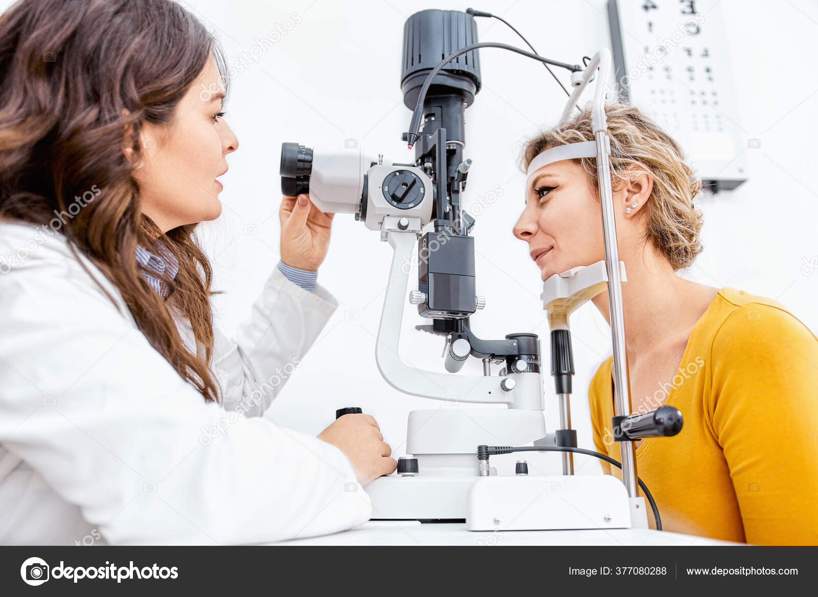 Eye Test Doctor Checking Vision Ophthalmology Clinic Stock Photo by ...