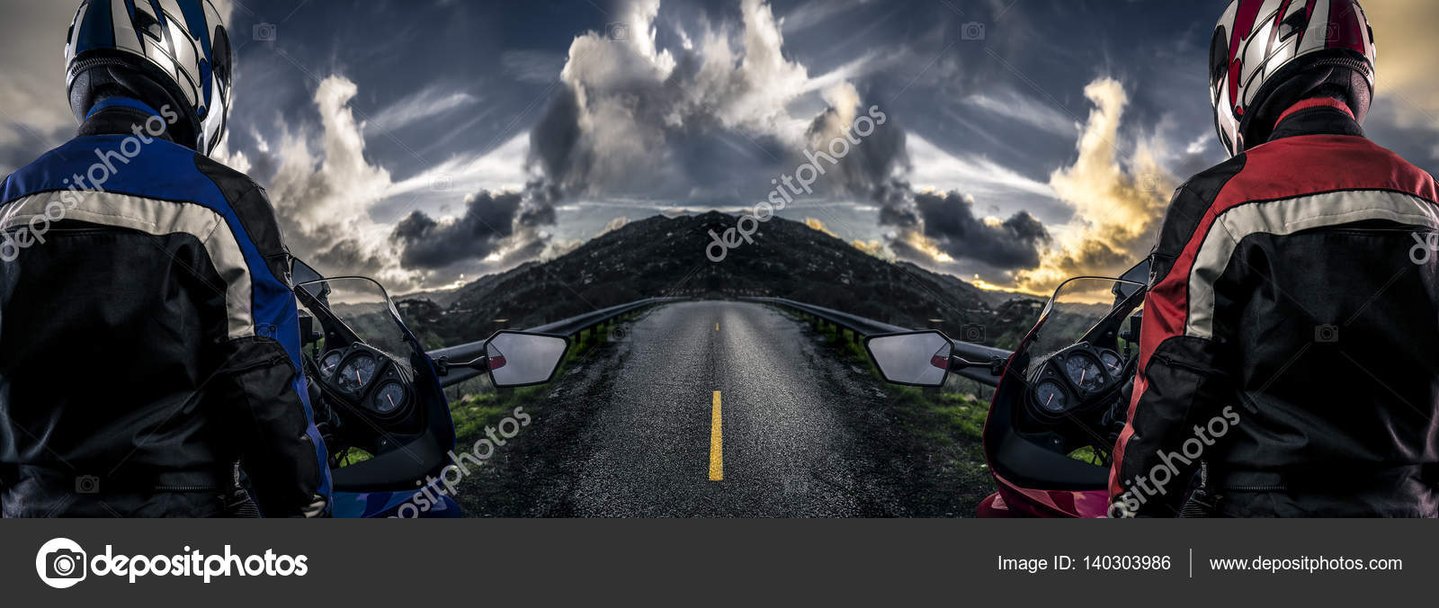 Motorcycle Racers on a Scenic Canyon Road or Race Track — Stock Photo ...