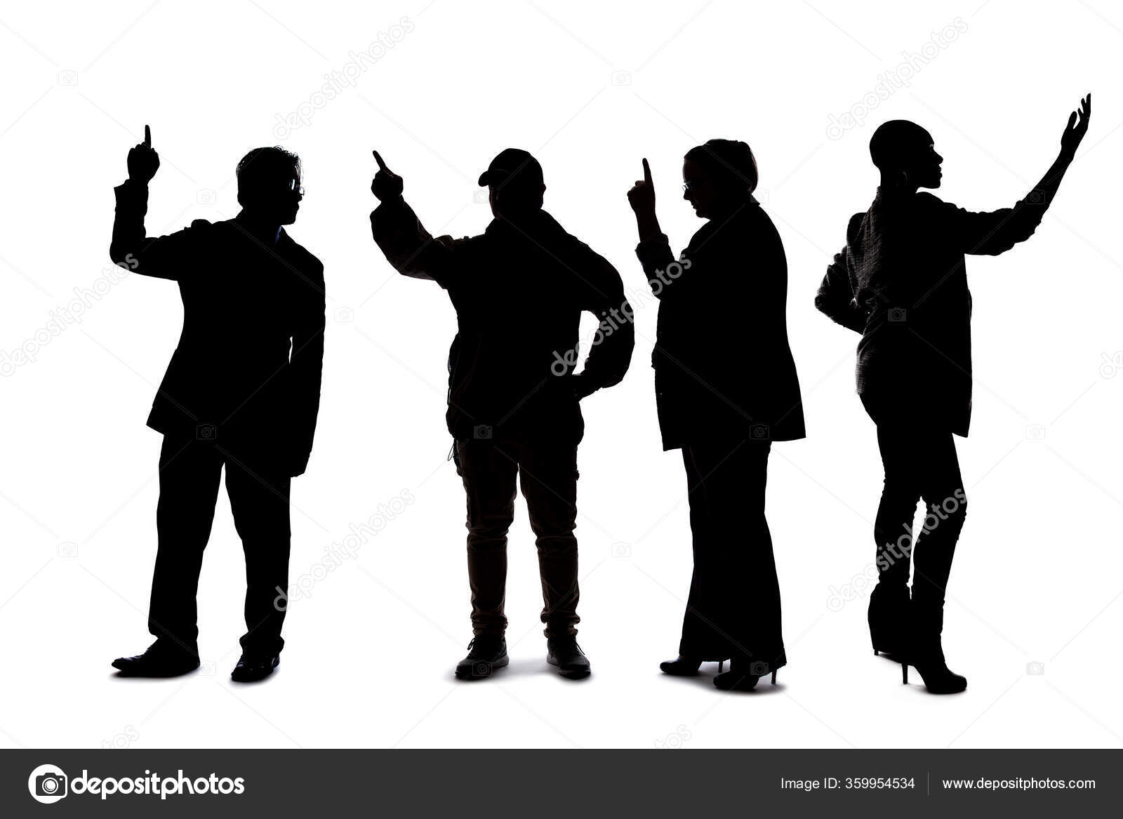 Person Pointing At Crowd