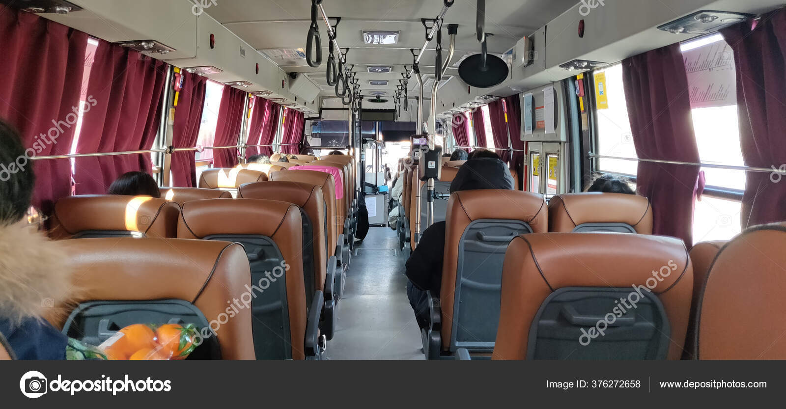 View Backside Interiors Bus Seoul South Korea — Stock Photo ...