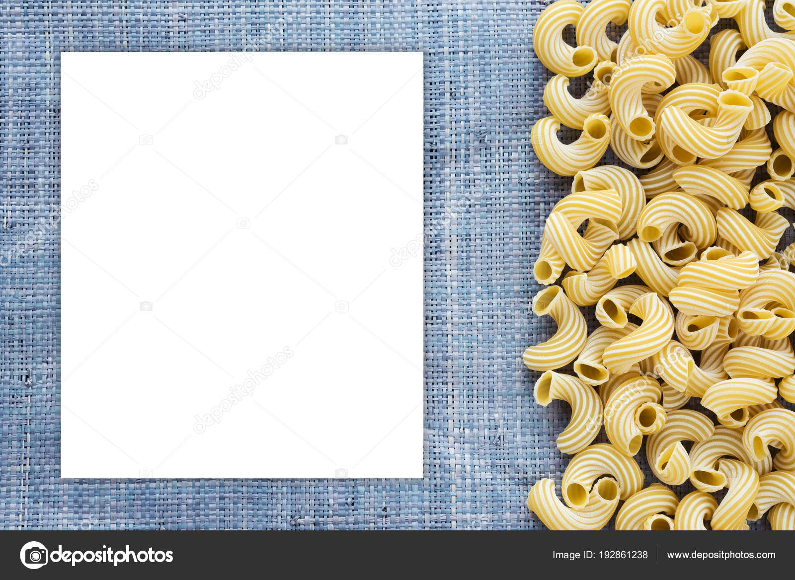 Macaroni rigati Beautiful decomposed pasta with the right, on its side ...