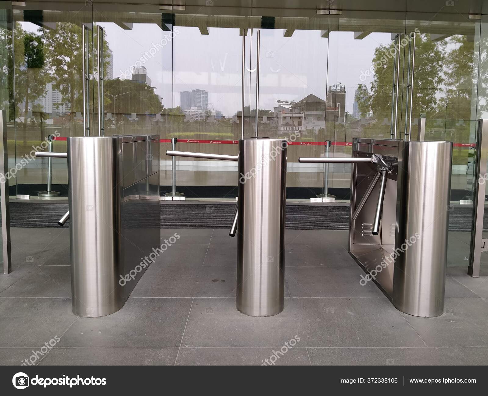 Wtc Sudirman Jakarta Indonesia April 2020 Gate Tap Used Corona – Stock ...
