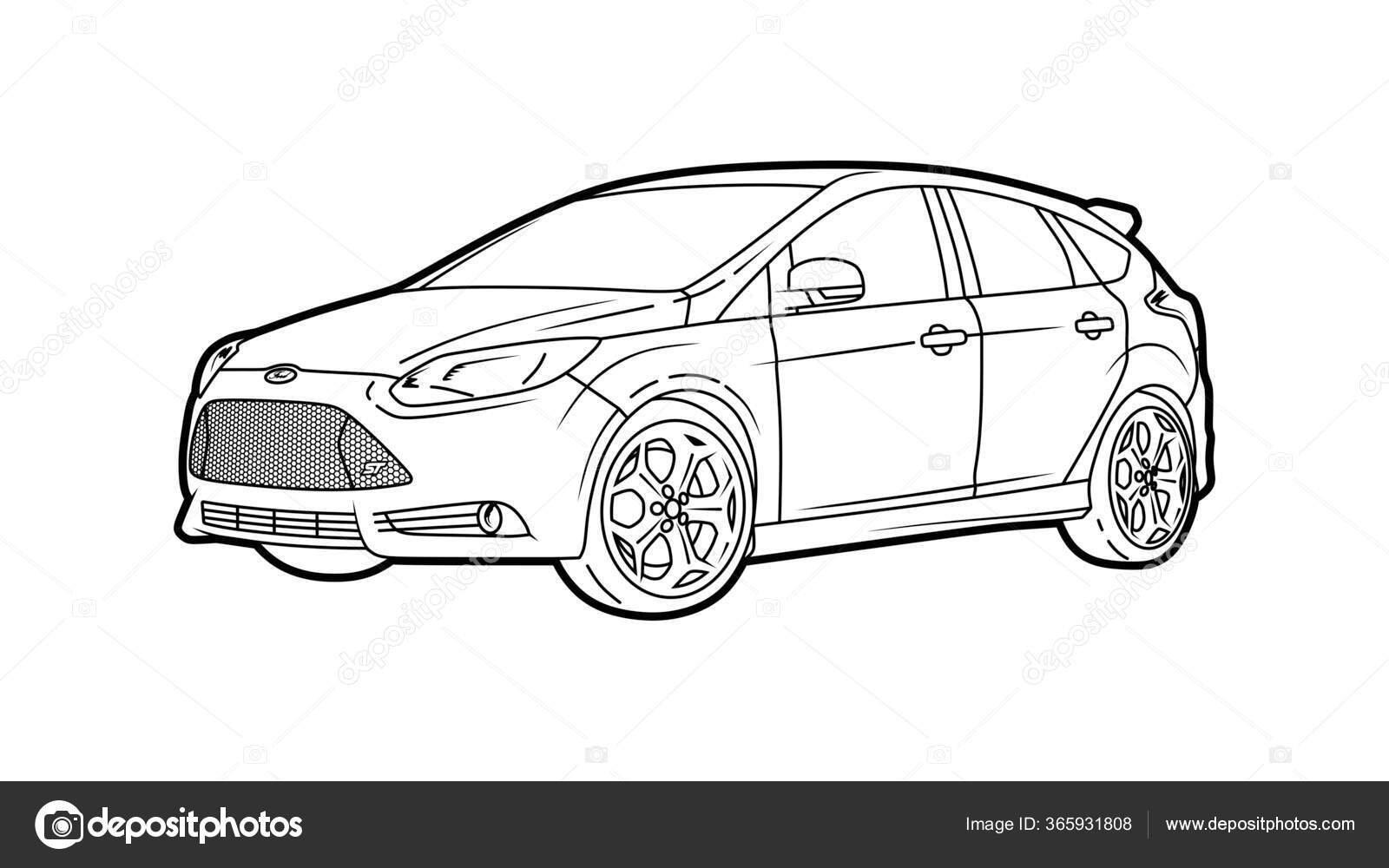 Ford Focus Line Art