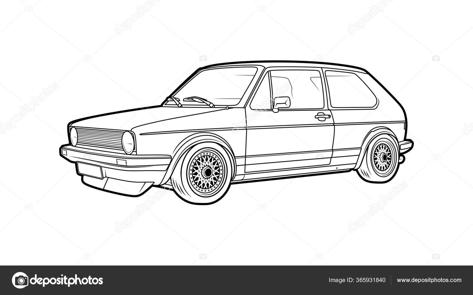 Golf Classic Oldschool Coche Vector de stock por ©ArtCavalcade 365931840
