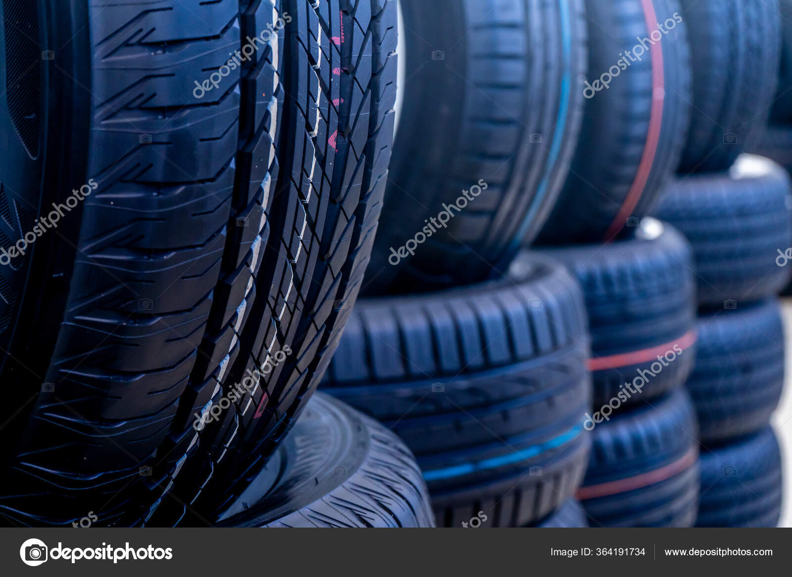 Car Tires Black Different Tread Patterns Lie Rows Stacks Top — Stock Photo © zmei.photo@gmail ...