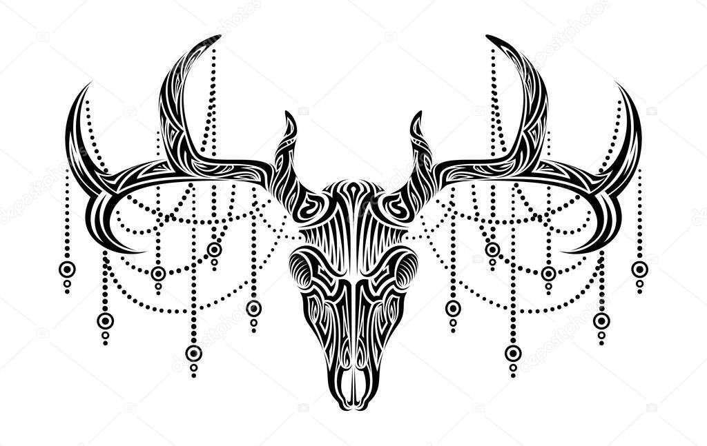 Tatuaggio Tribale Cervo Tatuaggio Temporaneo Del Gufo Della Geometria