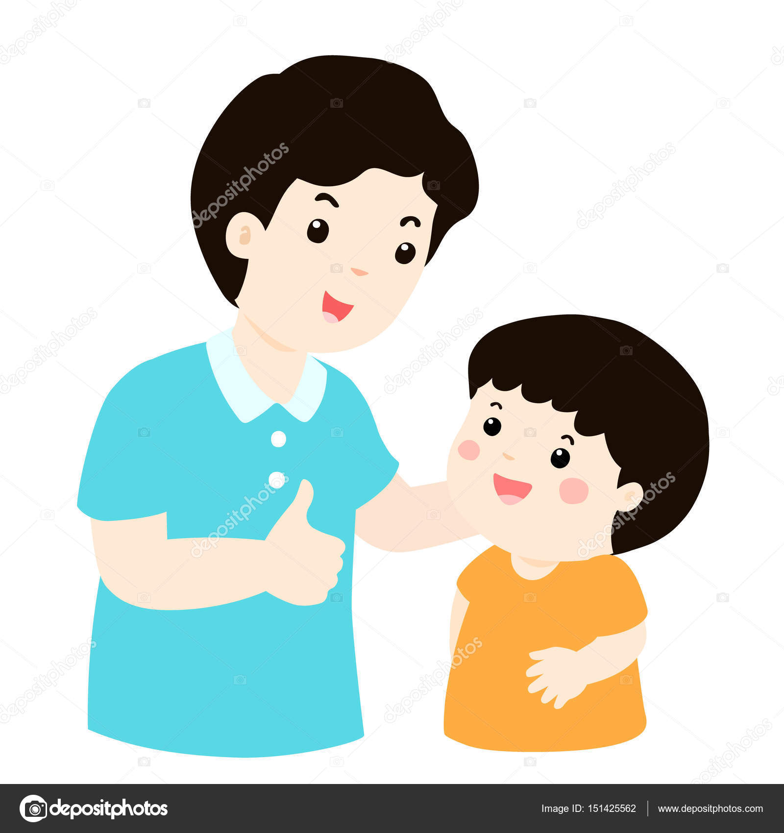 Dad admire his son character cartoon vector Stock Vector by ©Onontour ...