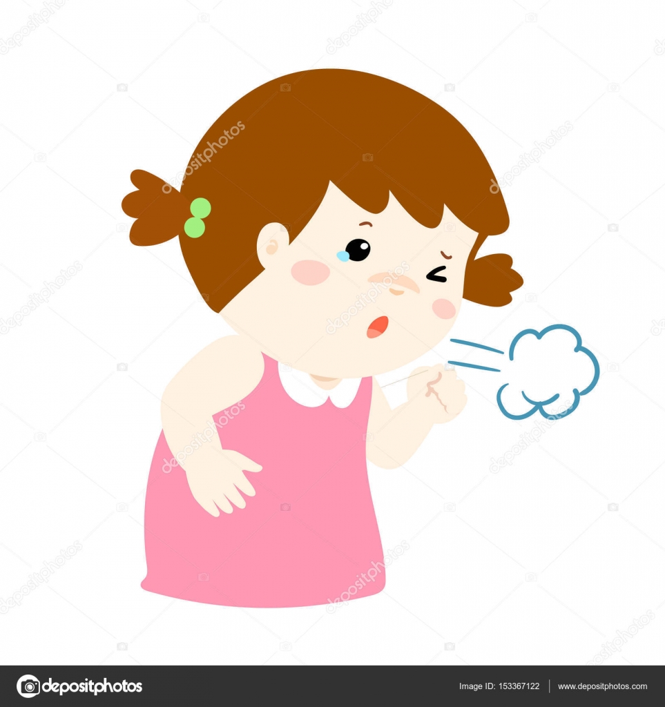 Little girl coughing vector cartoon. — Stock Vector © Onontour #153367122 Little girl coughing vector cartoon. — Stock Vector © Onontour #153367122