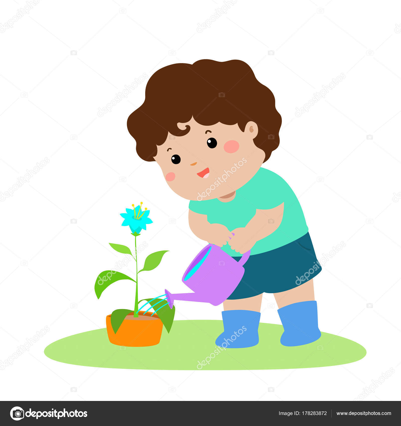 Regando Plantas De Sandía