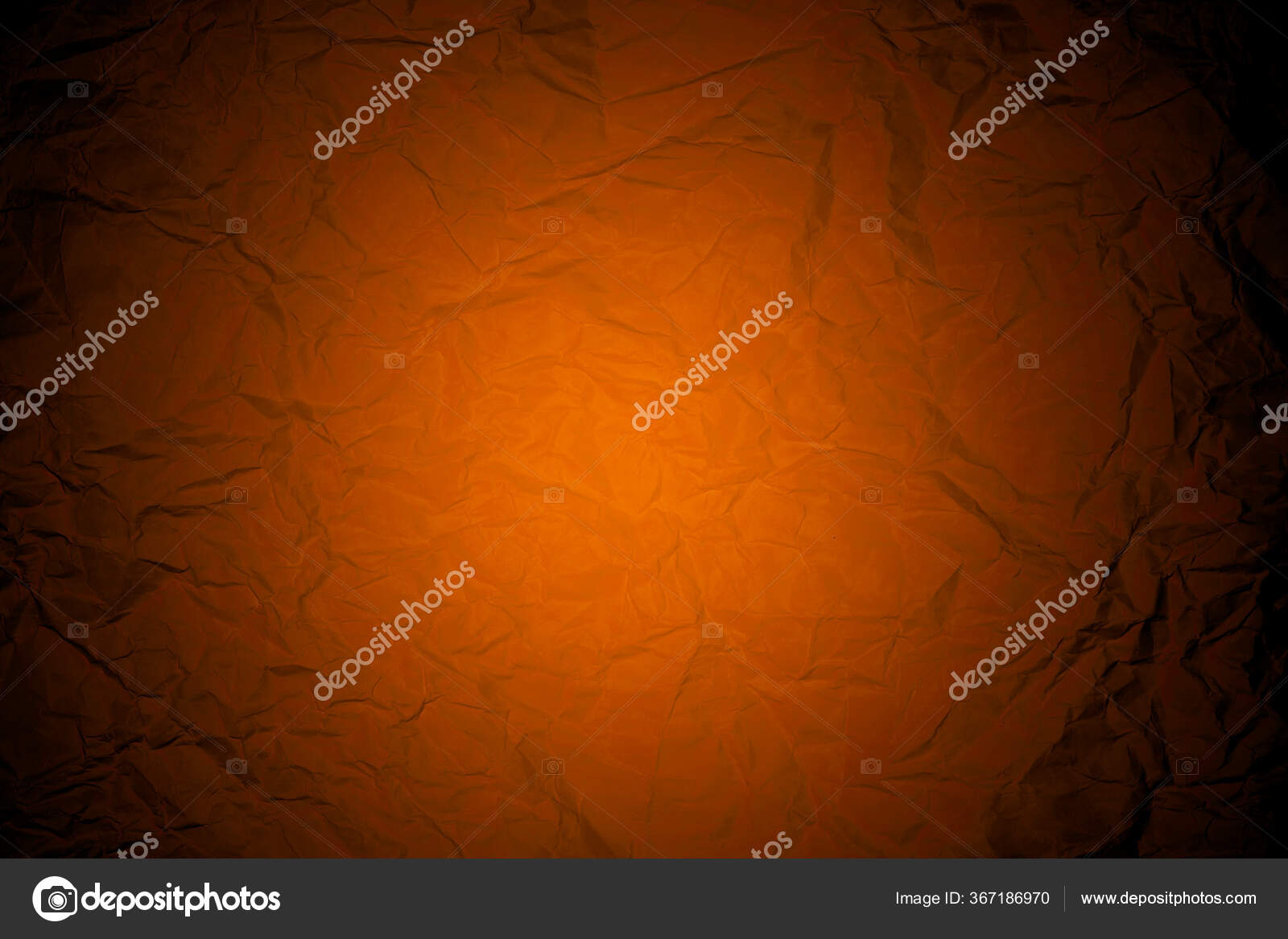 Orange Wrinkled Sheet Paper Black Vignette Borders — Stock Photo ...