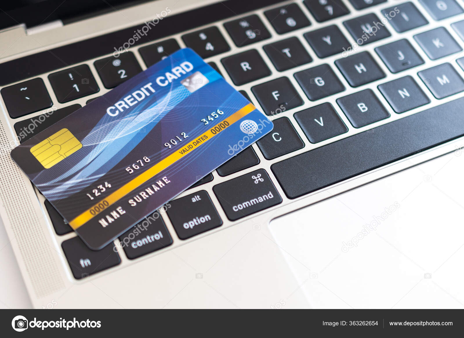 Credit Card Computer Keyboard Internet Purchase Concept — Stock Photo ...