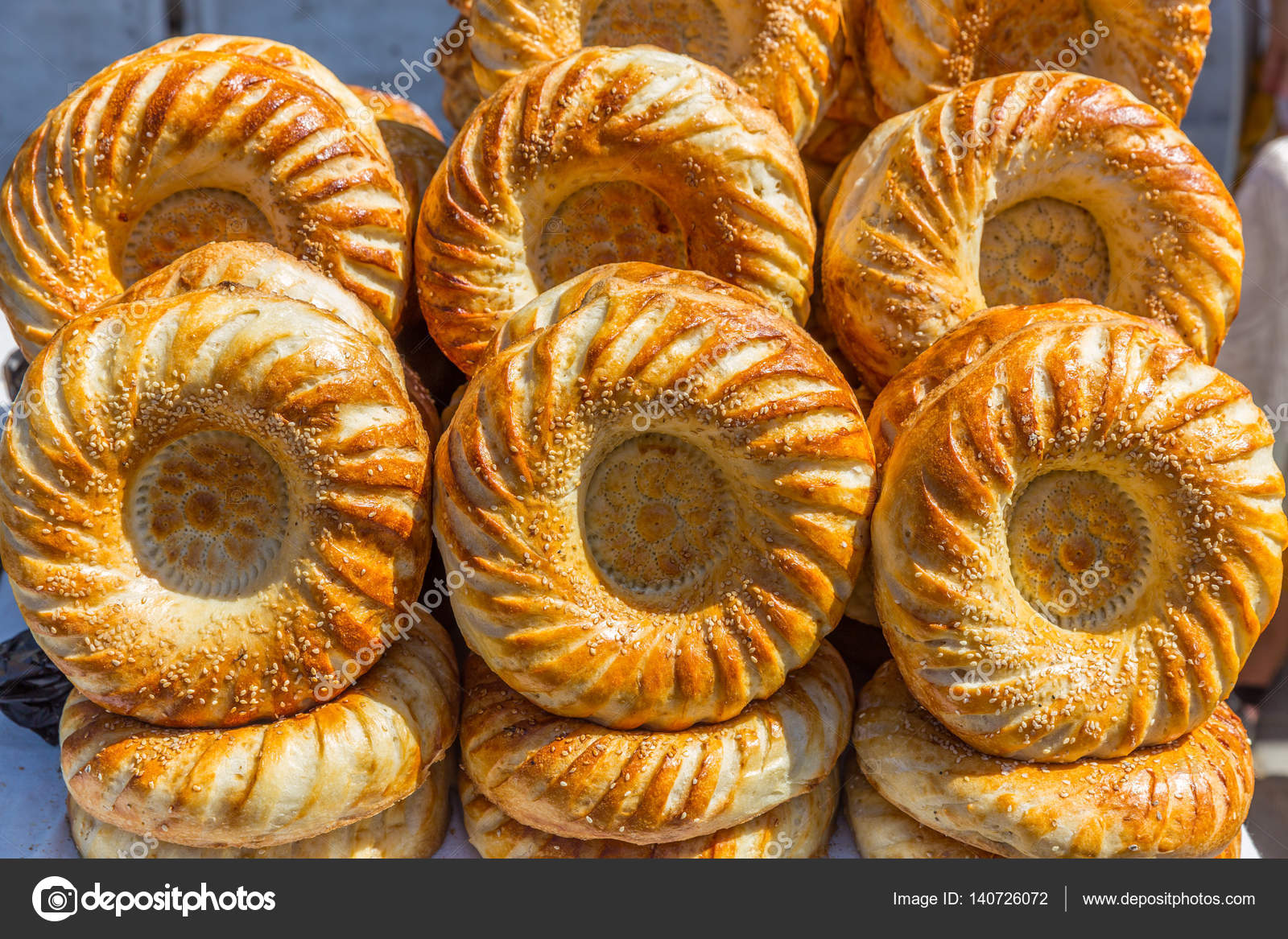 Traditional bread in Uzbekistan — Stock Photo © nmessana #140726072