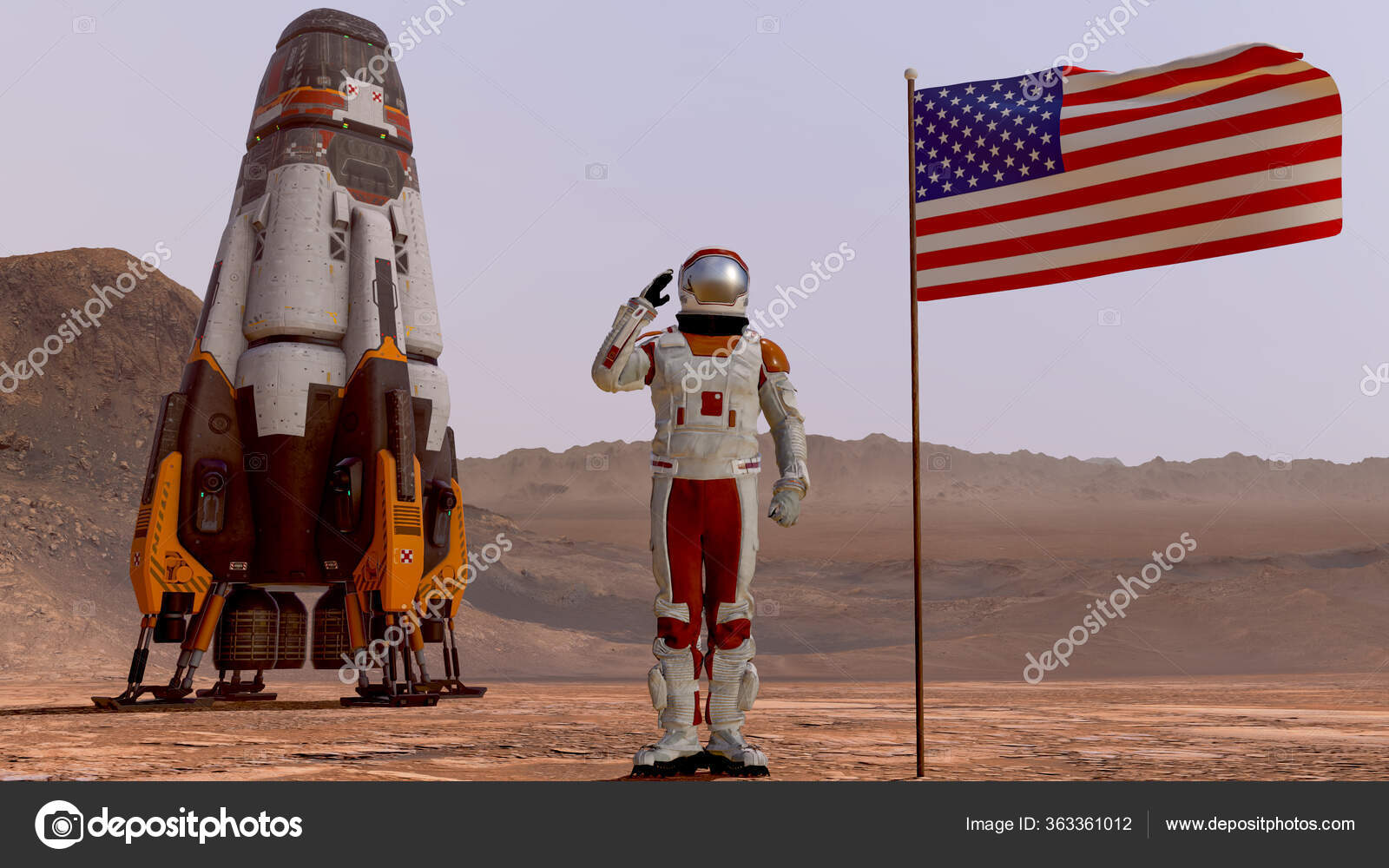 American Flag Astronaut Nasa