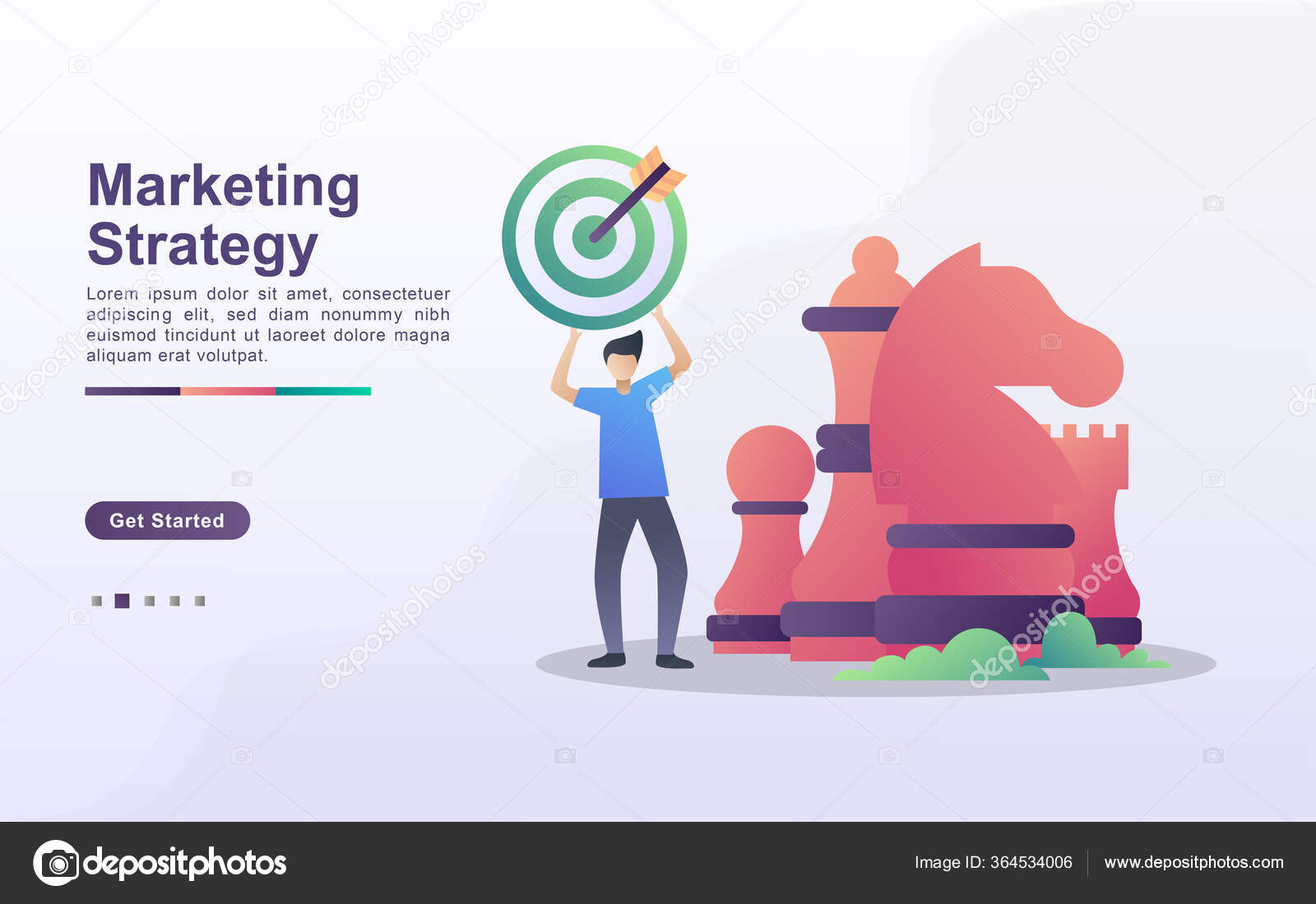 Marketing Strategy Illustration Concept Tiny People People Targeting ...