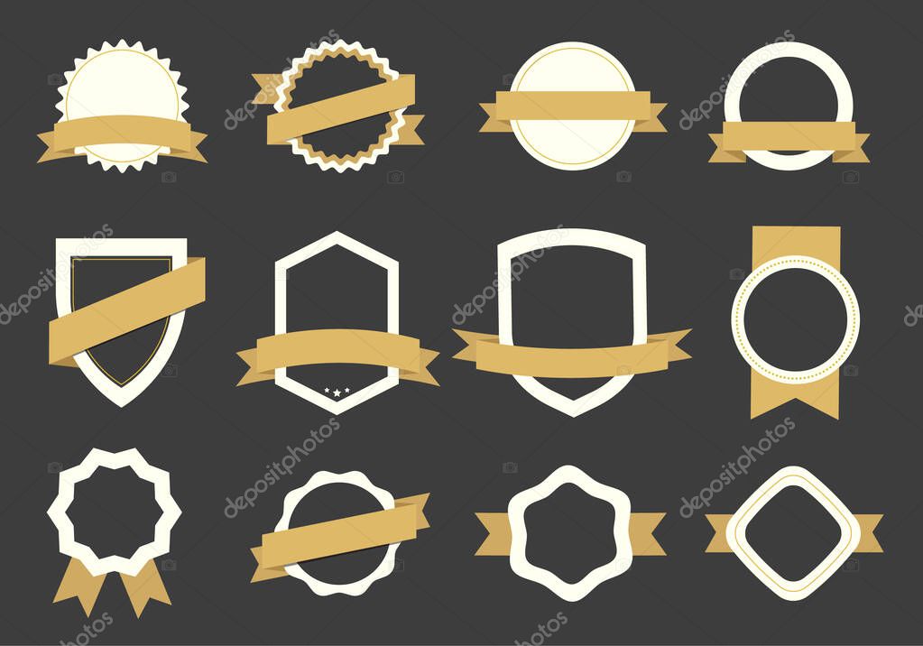 Conjunto Vintage Vector Insignia, Cintas, Logo Vector de stock por ...