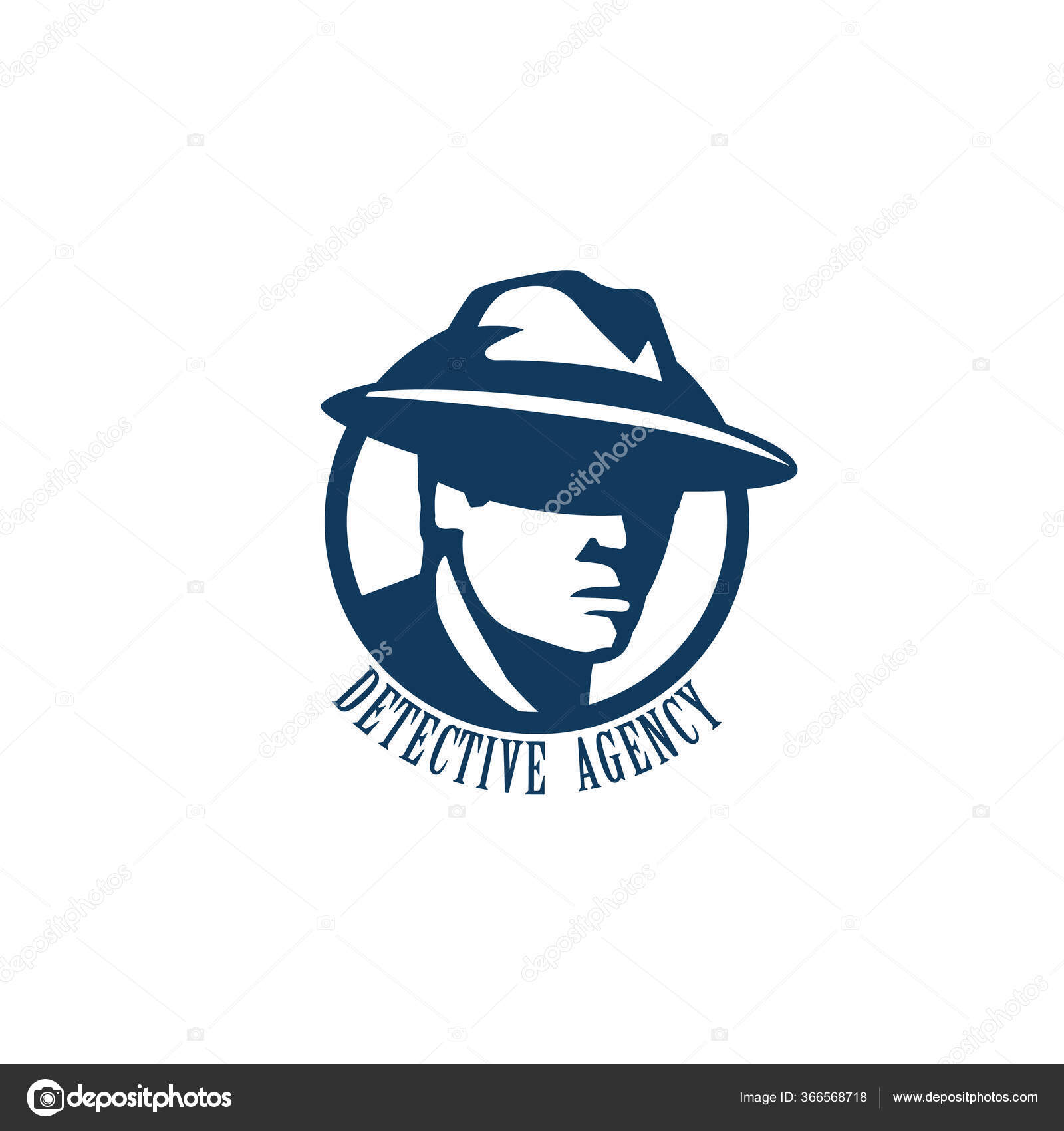 Private detective logo of vector man in hat Stock Vector by ©Ewelone ...
