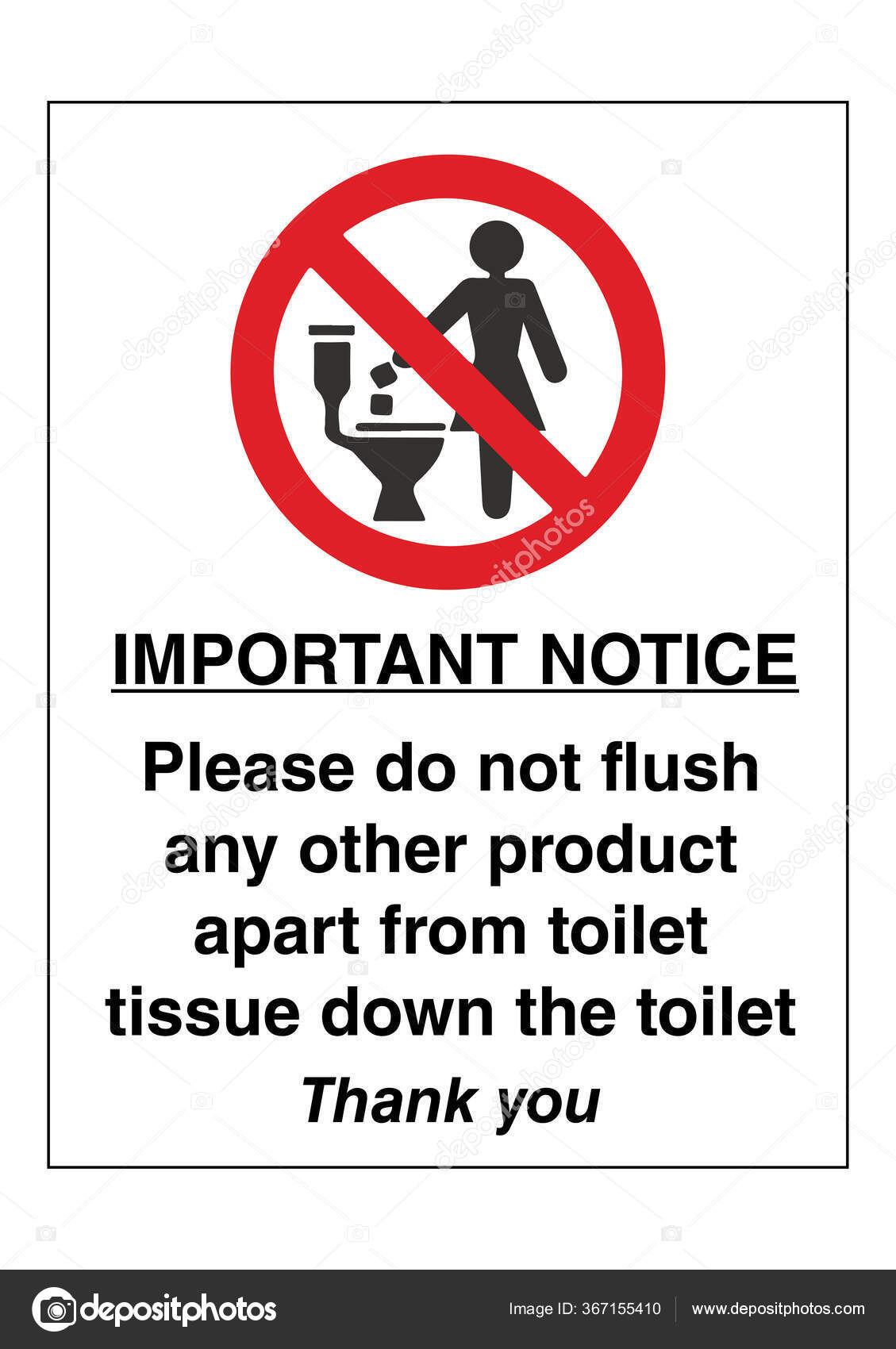 Do Not Use Toilet Sign